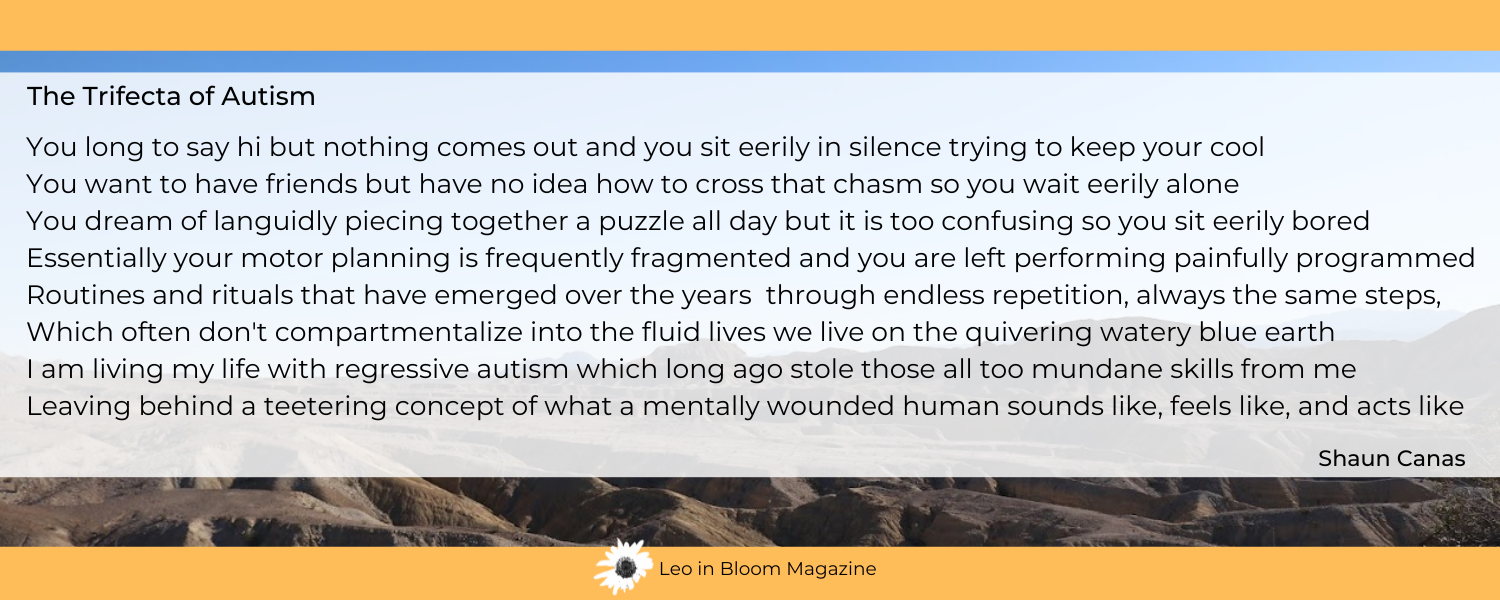 The Trifecta of Autism, by Shaun Canas – Leo in Bloom Magazine