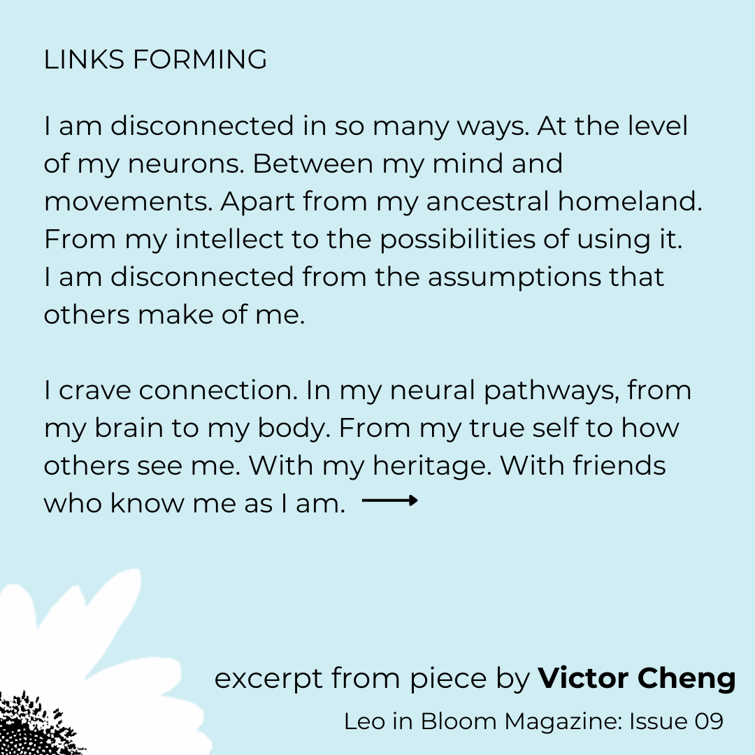 Links Forming – Victor Cheng – Leo in Bloom Magazine
